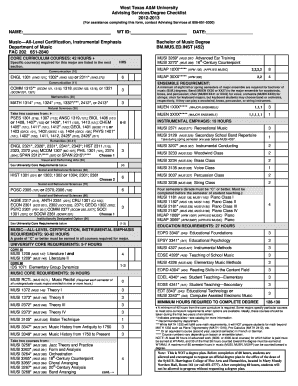 Fillable Online wtamu Advising ServicesDegree Checklist Fax Email Print - pdfFiller