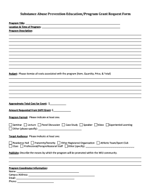 Fillable Online wiu SAPE Grant Proposal Form Fax Email Print - pdfFiller