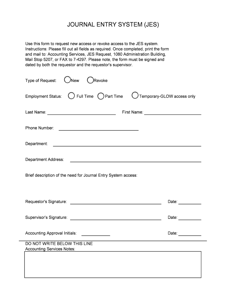 Fillable Online wmich Jes access form Fax Email Print - pdfFiller