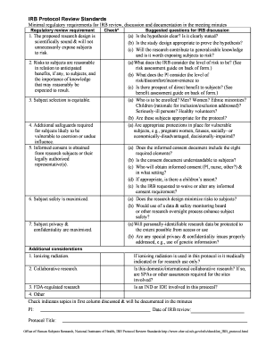 Fillable Online wwu IRB PROTOCOL REVIEW STANDARDS.doc - wwu Fax Email Print - pdfFiller