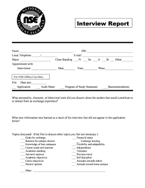Fillable Online Interview Report.doc Fax Email Print - pdfFiller