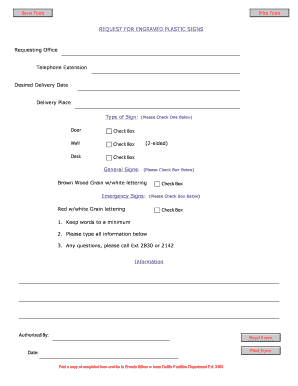 Fillable Online wpunj Request for an Engraved Plastic Sign Fill-in Form ...