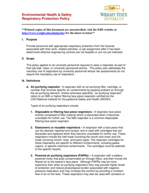 Fillable Online wright Respiratory Protection Policy - wright Fax Email ...