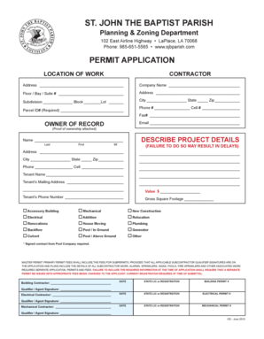 Fillable Online Permit application - St. John Parish Fax Email Print - pdfFiller