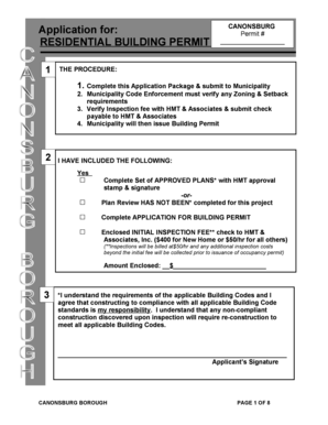 Fillable Online Application For: RESIDENTIAL BUILDING PERMIT - Borough ...