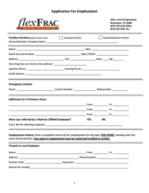 Fillable Online flex frac owner operator form Fax Email Print - pdfFiller