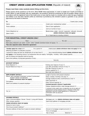 Fillable Online CREDIT UNION LOAN APPLICATION FORM - Boyle Credit Union ...