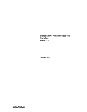Fillable Online Oracle AutoVue VueLink for Oracle UCM Security Guide ...