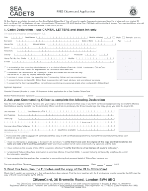 Fillable Online Sea Cadets App Form Rev 2 20.10.10 - The Sea Cadets Fax ...