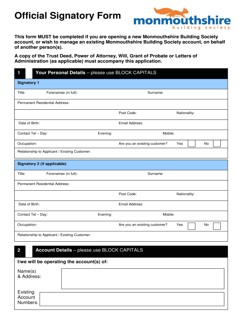 Fillable Online Official Signatory Form Fax Email Print - pdfFiller