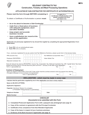 Fillable Online RCT 5 RELEVANT CONTRACTS TAX Construction, Forestry and ...