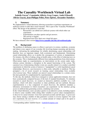 Fillable Online causality inf ethz The Causality Workbench Virtual Lab - causality inf ethz Fax ...