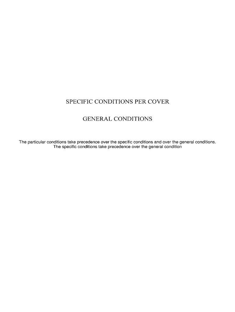Fillable Online SPECIFIC CONDITIONS PER COVER Fax Email Print - pdfFiller