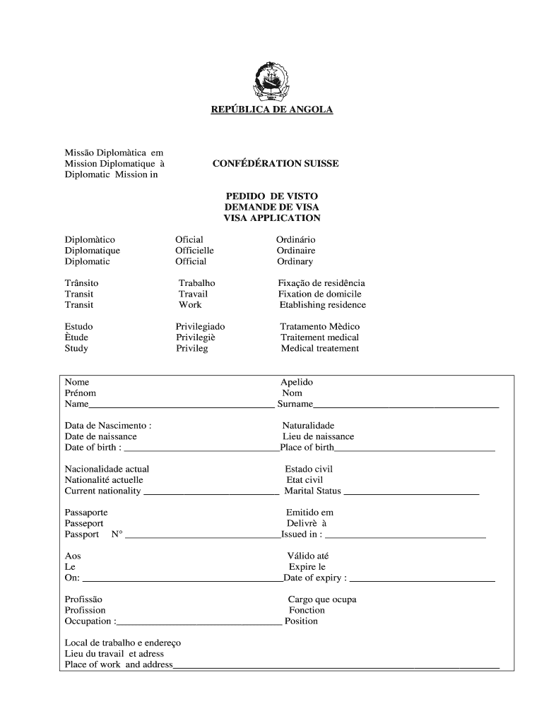 Fillable Online allvisaservice Embaixada de Angola - Sui a - Visa ...