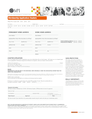 Fillable Online mpiweb Membership Application: Student - MPI Italia ...