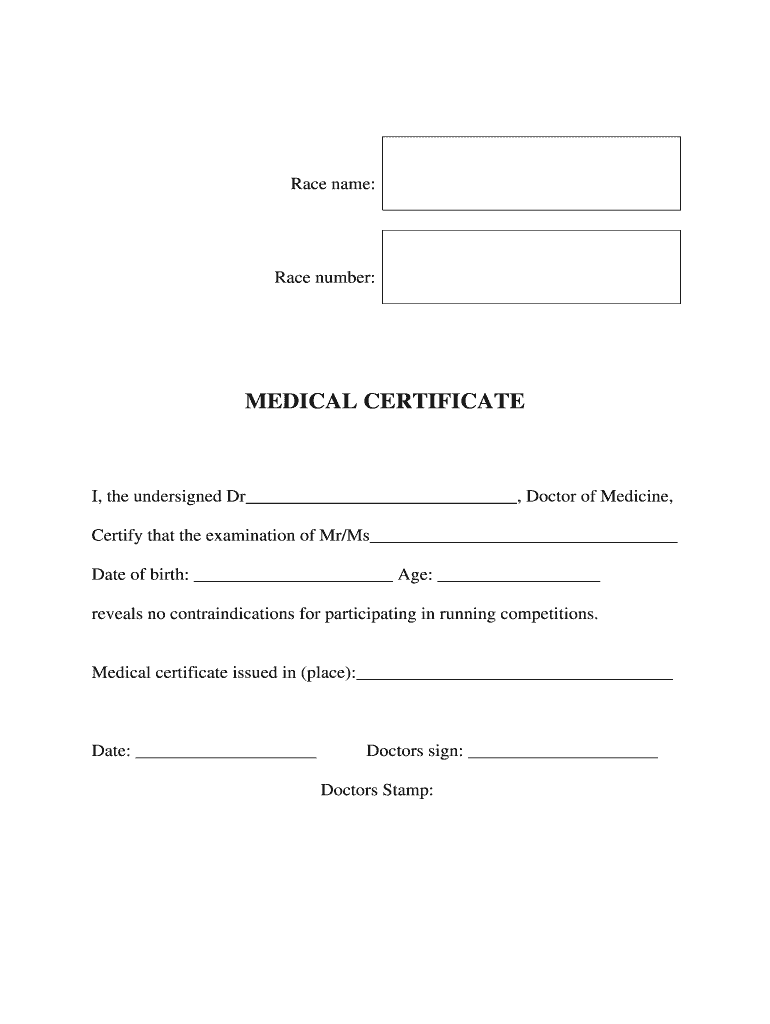 Medical Certificate Form Fill Online Printable Fillable Blank 