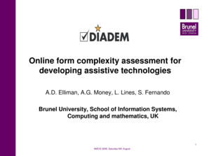 Fillable Online diadem csi Online form complexity assessment for ...