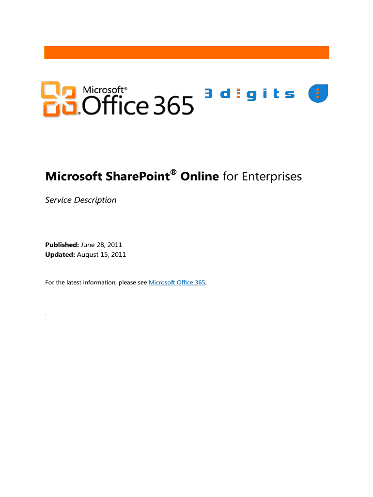 Fillable Online Microsoft SharePoint Online for Enterprises Fax Email Print - pdfFiller