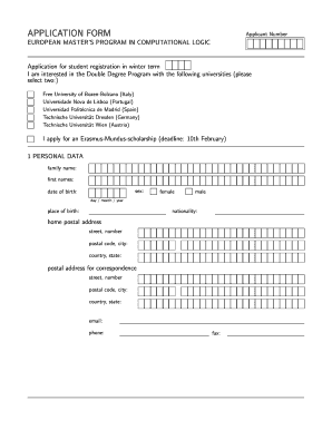 Fillable Online ssdi di fct unl APPLICATION FORM - SSDI - Universidade ...