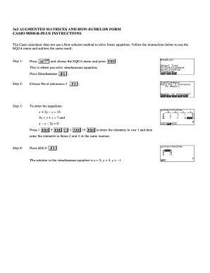 Fillable Online educarchile 3x3 AUGMENTED MATRICES AND ROW-ECHELON FORM ...