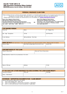 Fillable Online Personal Line Claims Form Fax Email Print - pdfFiller