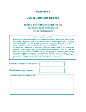 Fillable Online Junior Certificate Science Fax Email Print - pdfFiller