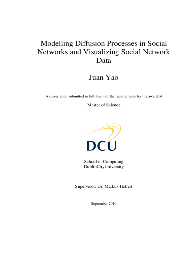 Fillable Online doras dcu Modelling Diffusion Processes in Social s and ... Fillable Online doras dcu Modelling Diffusion Processes in Social s and ...