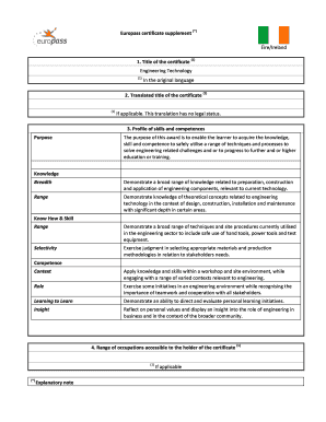 Fillable Online Certificate Supplement Europass EN Fax Email Print - pdfFiller