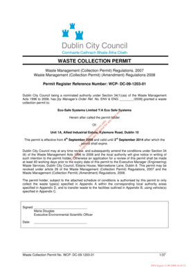 Fillable Online srcl Ecosafe Waste Collection Permit - SRCL - srcl Fax ...