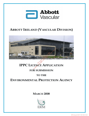Fillable Online abbott ireland (vascular division) ippc licence ...