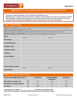 Fillable Online psv View form VL1 in full screen - PSV.ie - psv Fax ...