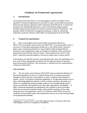 Fillable Online Guidance on Framework Agreements Fax Email Print ...