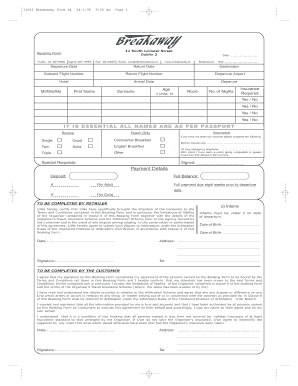 Fillable Online breakaway 11593 Breakaway Form A4 - Breakaway.ie Fax ...