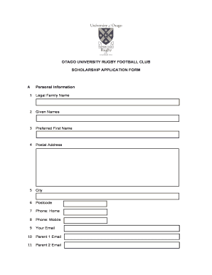 Fillable Online ourfc co Application Form - Otago University Rugby Football Club Fax Email Print ...