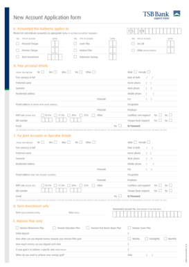 Fillable Online New Account Application form B. Your personal details ...