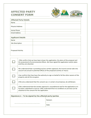 Fillable Online AFFECTED PARTY CONSENT FORM Fax Email Print - pdfFiller