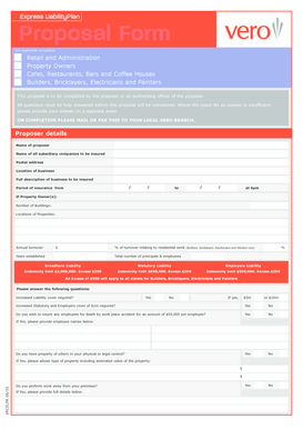Vero Proposal Forms - Fill Online, Printable, Fillable, Blank | pdfFiller