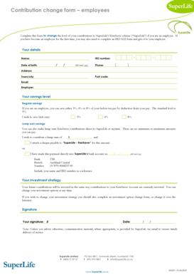 Fillable Online superlife co Contribution change form employees ...