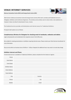 Fillable Online EXHIBITOR INTERNET AND PHONE ORDER FORM Fax Email Print - pdfFiller
