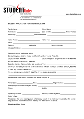 Fillable Online studentlinks co SL - Application Form 2011 - Student ...