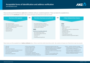 Fillable Online anz co Acceptable forms of identification and address ...
