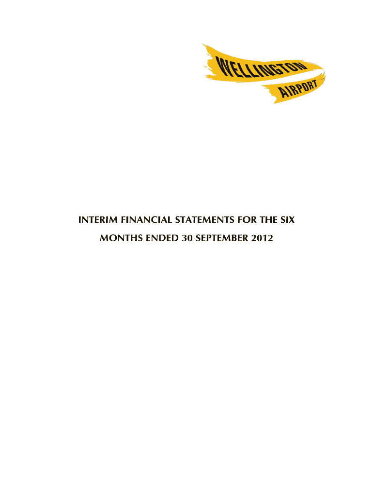 Fillable Online Half Year Financial Statements to 30 September 2012 ...