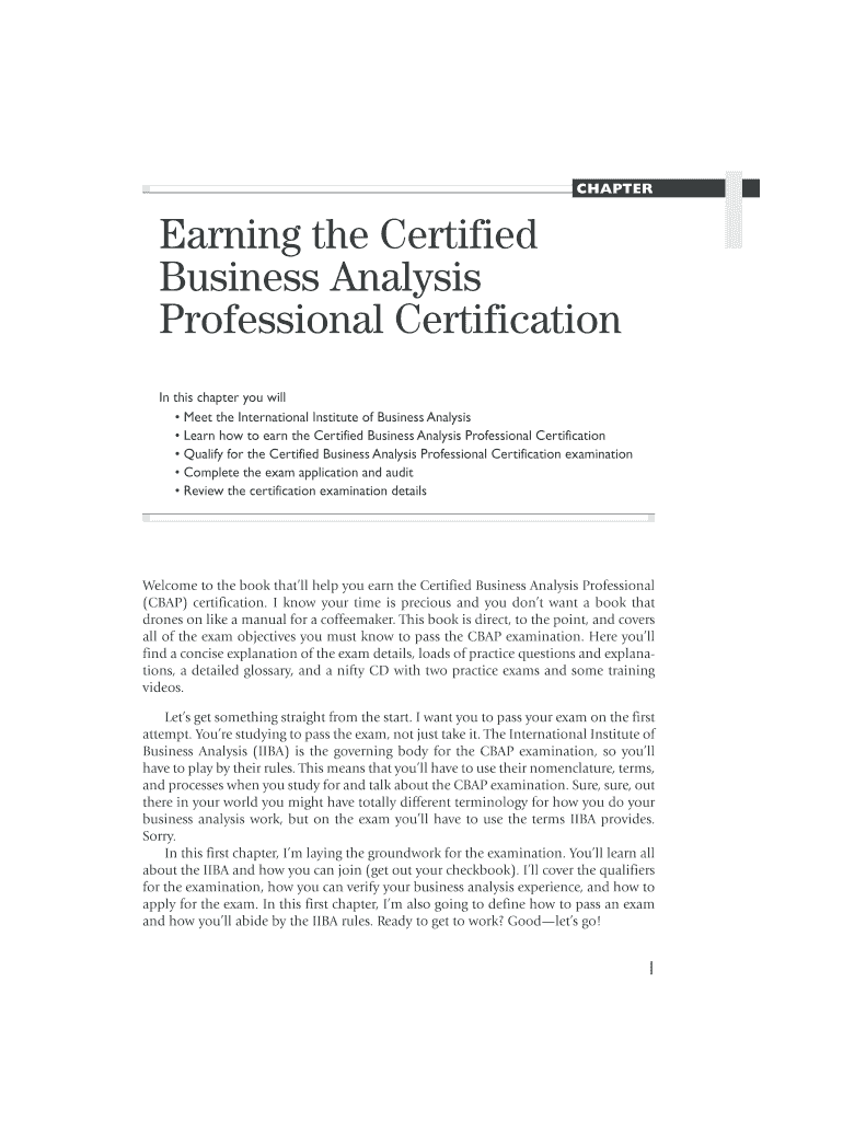 Fillable Online CBAP Certified Business Analysis Professional All-in ...