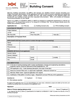 Fillable Online Building Consent - Manukau Building Consultants Fax ...
