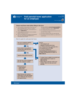 Fillable Online Paid parental leave application Fax Email Print - pdfFiller