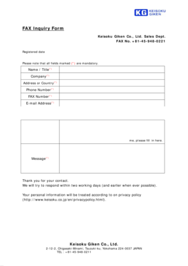 Fillable Online FAX Inquiry Form Fax Email Print - pdfFiller