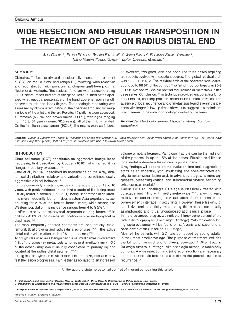 Fillable Online Wide resection and fibular transposition in the ...