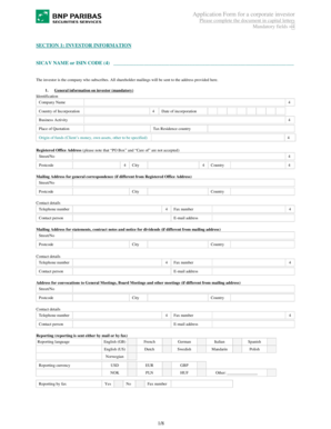 Fillable Online Application Form for a corporate investor - Alpha ...