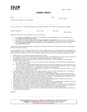 Fillable Online Appendix A - Commitment Form - USRowing Fax Email Print - pdfFiller