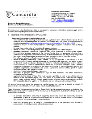 Fillable Online Incoming Student Exchange Application Form Fax Email ...